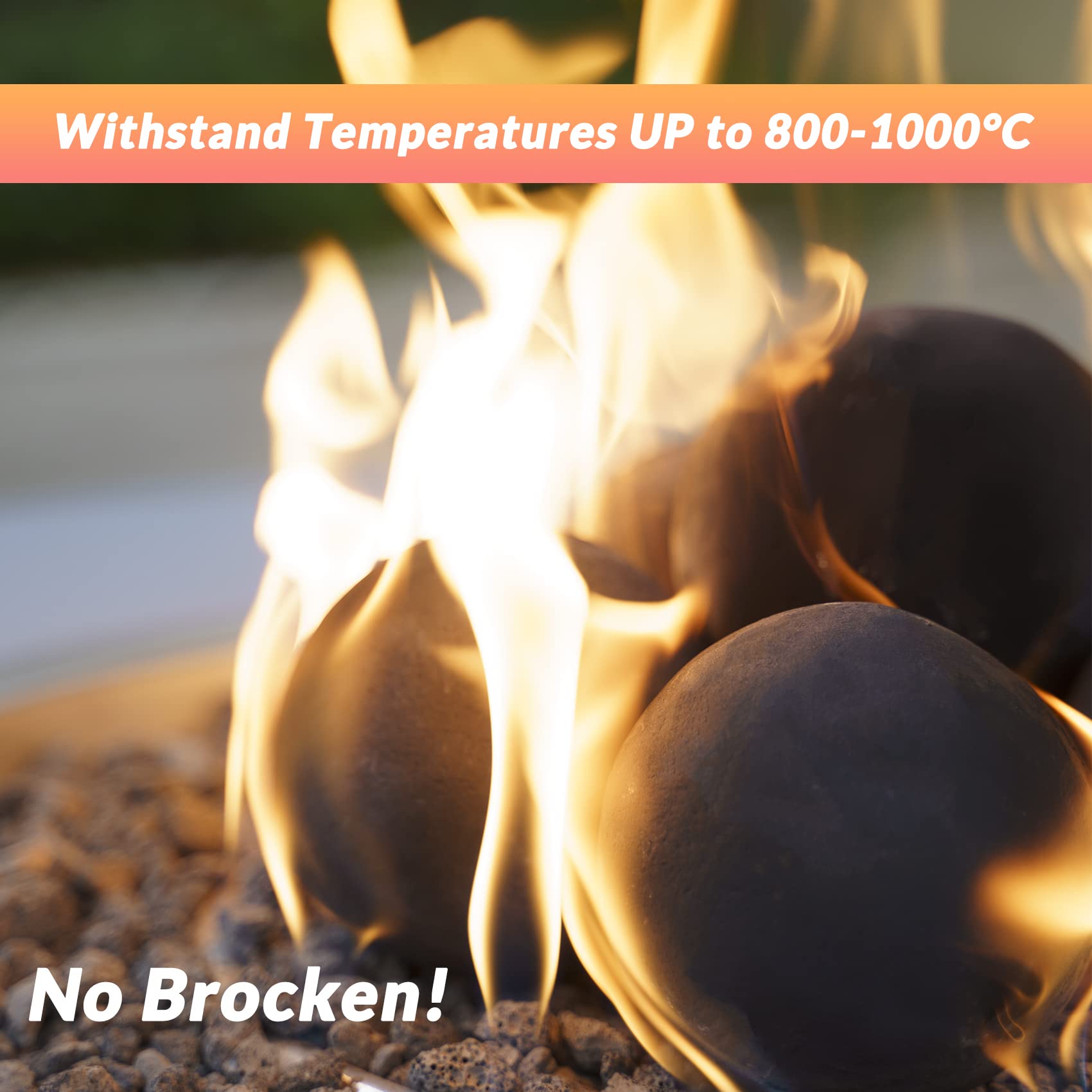 Skyflame Ceramic Fire Balls, Set of 6 Round Fire Stones Set for Indoor ...