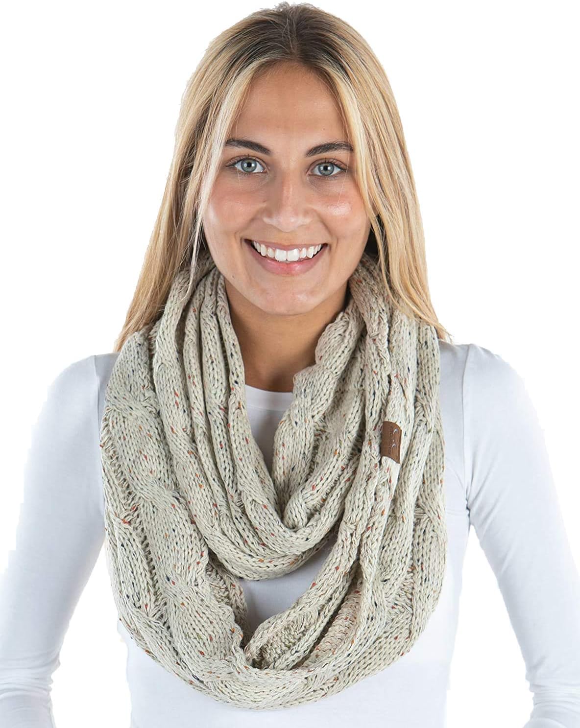 Amazon.com: Funky Junque Infinity Scarf for Women – Oversized Wrap, Chunky Layer, Colorful ...