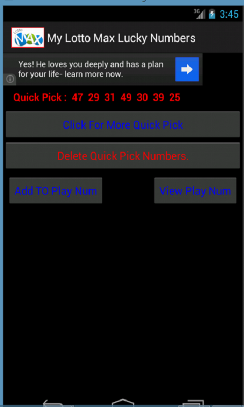 Lotto clues lunchtime quick pick online