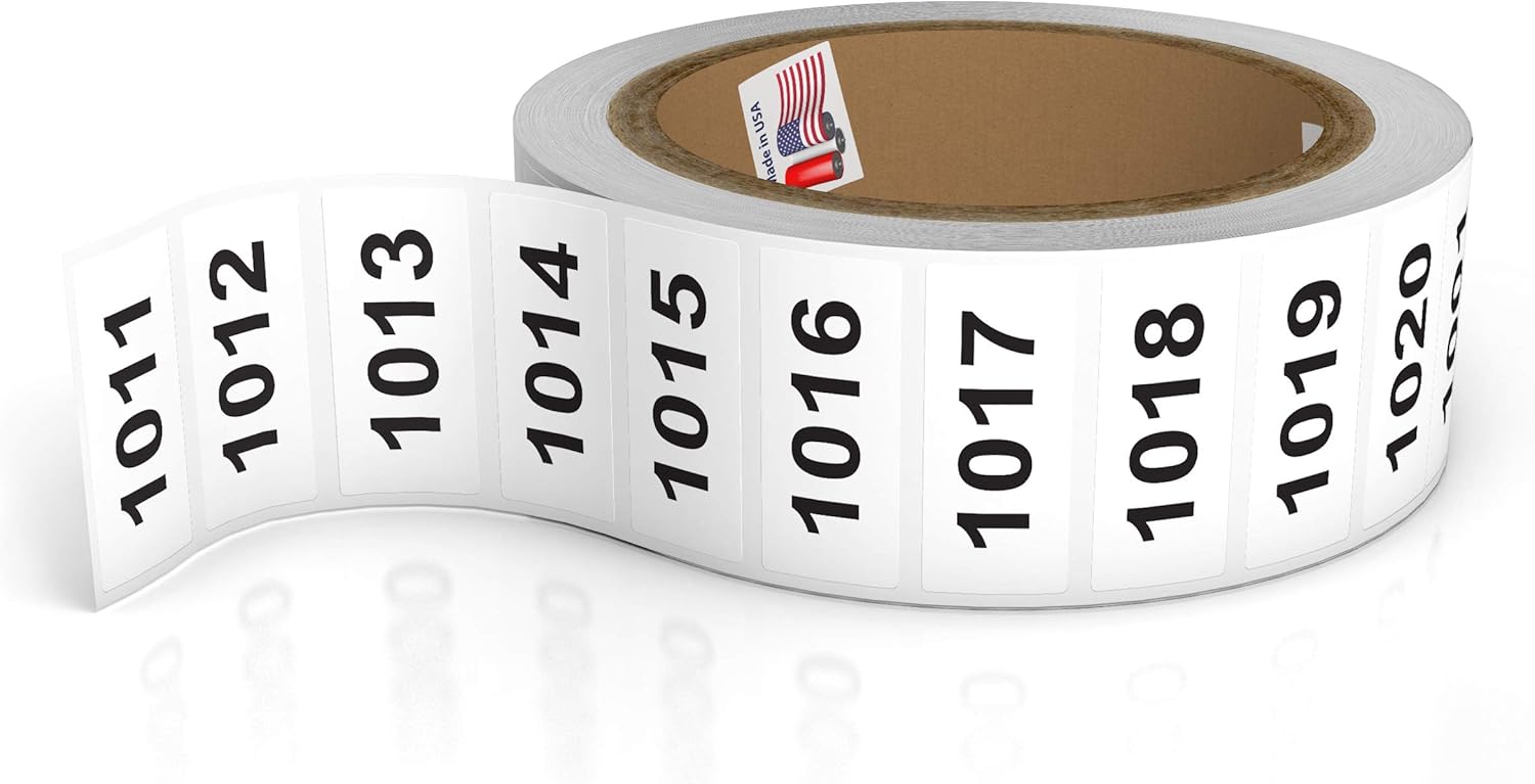 Amazon.com: Consecutively Numbered Labels. Measure: 1.5" X 0.75" Paper ...