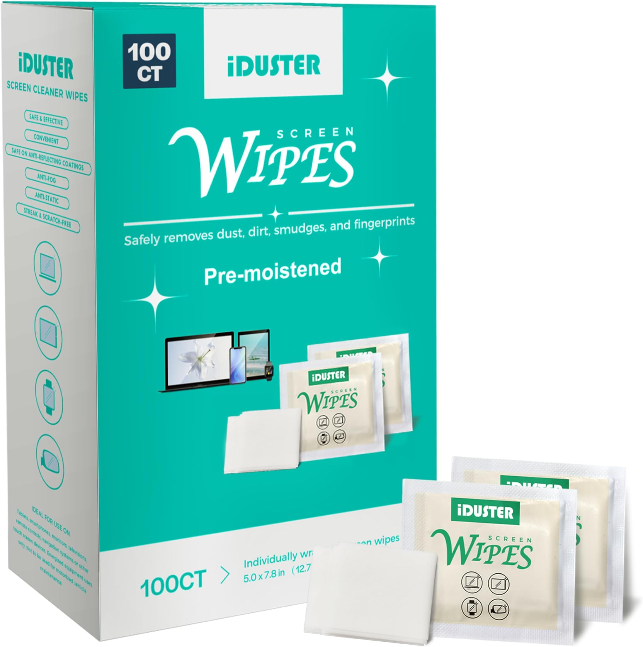 Amazon.com: Pre-Moistened Lens Wipes ALIBEISS Screen Wipes for Glasses ...