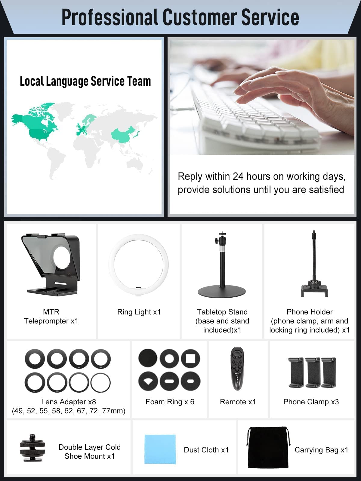 Buy Mobile Teleprompter, MOMAN MTR Phone Teleprompter Autocue with 12 ...