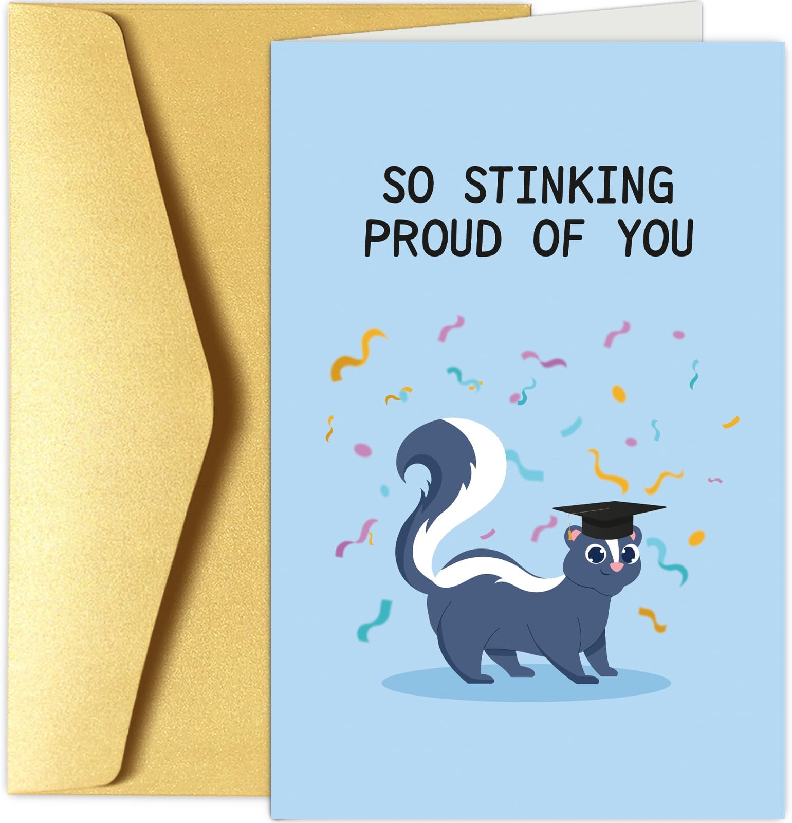 Amazon.com : Funny Skunk Graduation Card, So Stinking Proud of You Pun ...