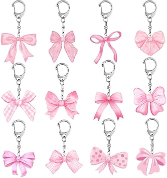 Amazon.com: YYMYMGJ Pink Bow Party Favors 12 PCS Pink Bow Acrylic ...