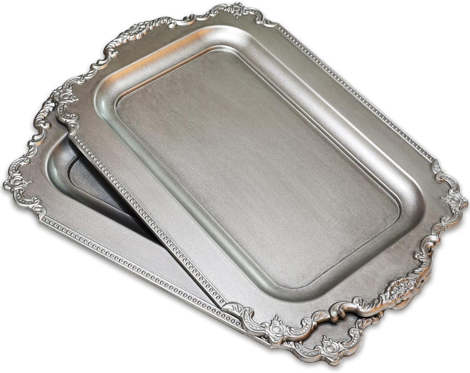 Amazon.com: Decorative trays - Nickel Plated - (Set of 4 Oval Shaped ...