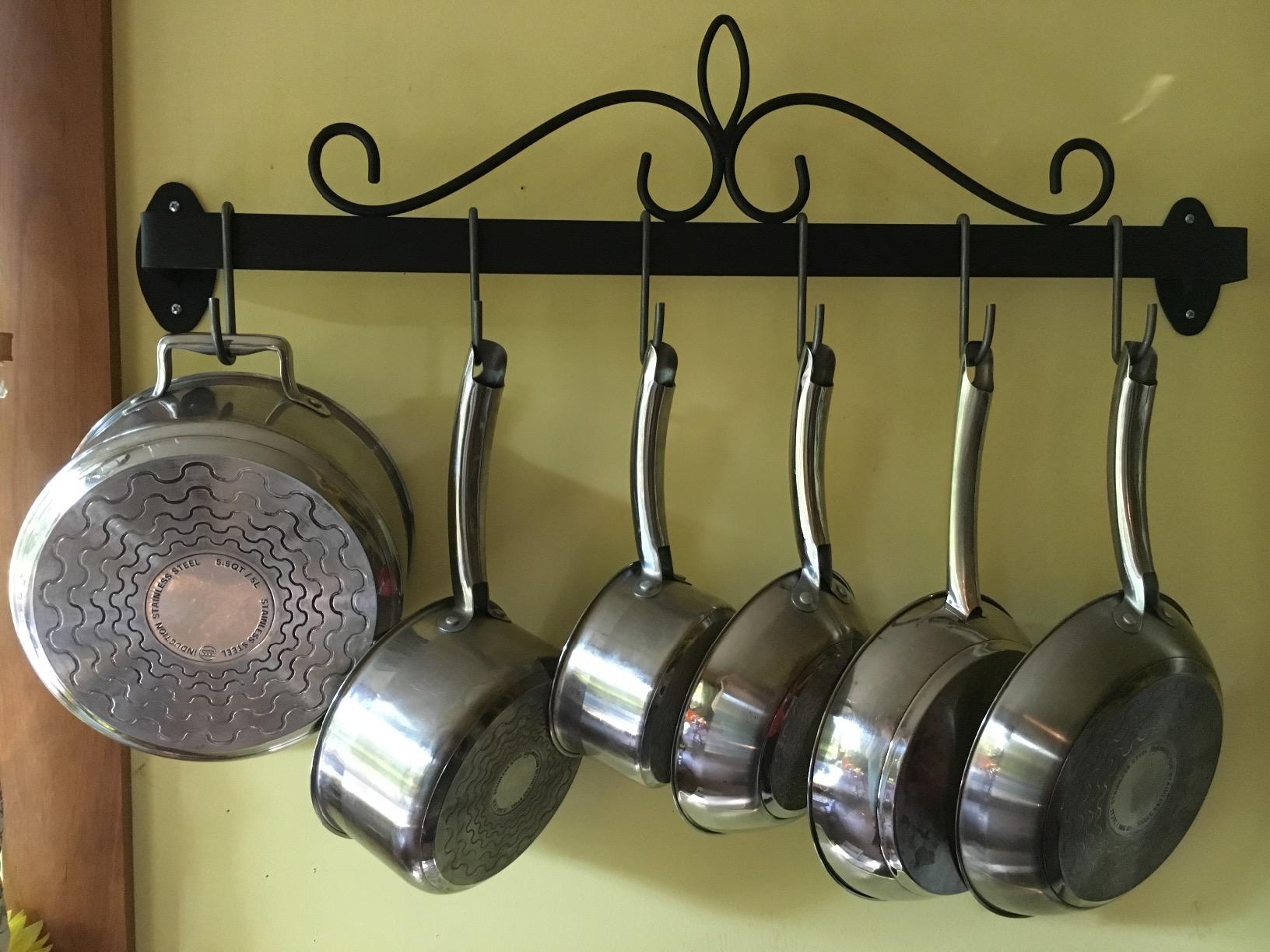Amazon.com : J&J Wire Wall Pot and Pan Rack : Pots And Pan Hanger ...
