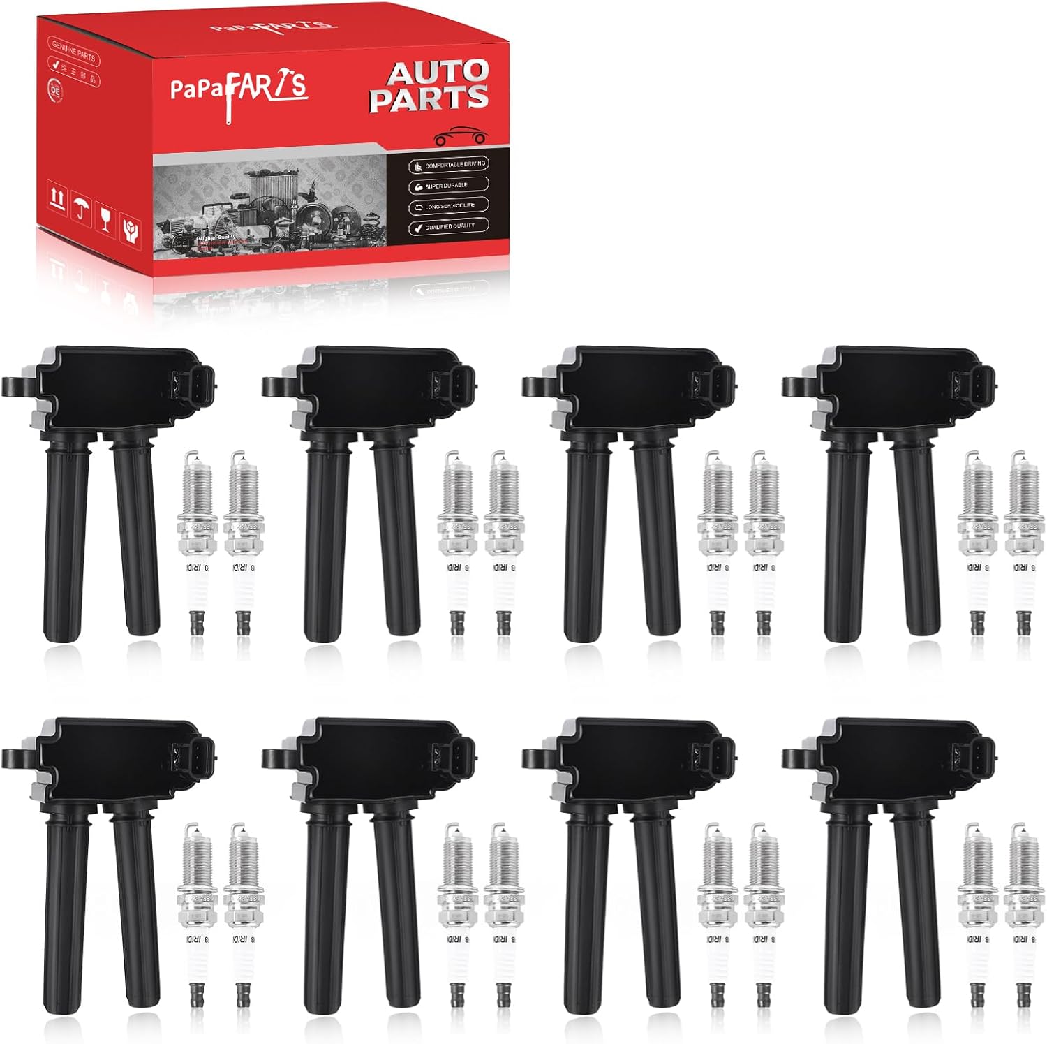 Amazon.com: PAPAPARTS Set of 8 Ignition Coil Pack UF504 and 16 Spark ...