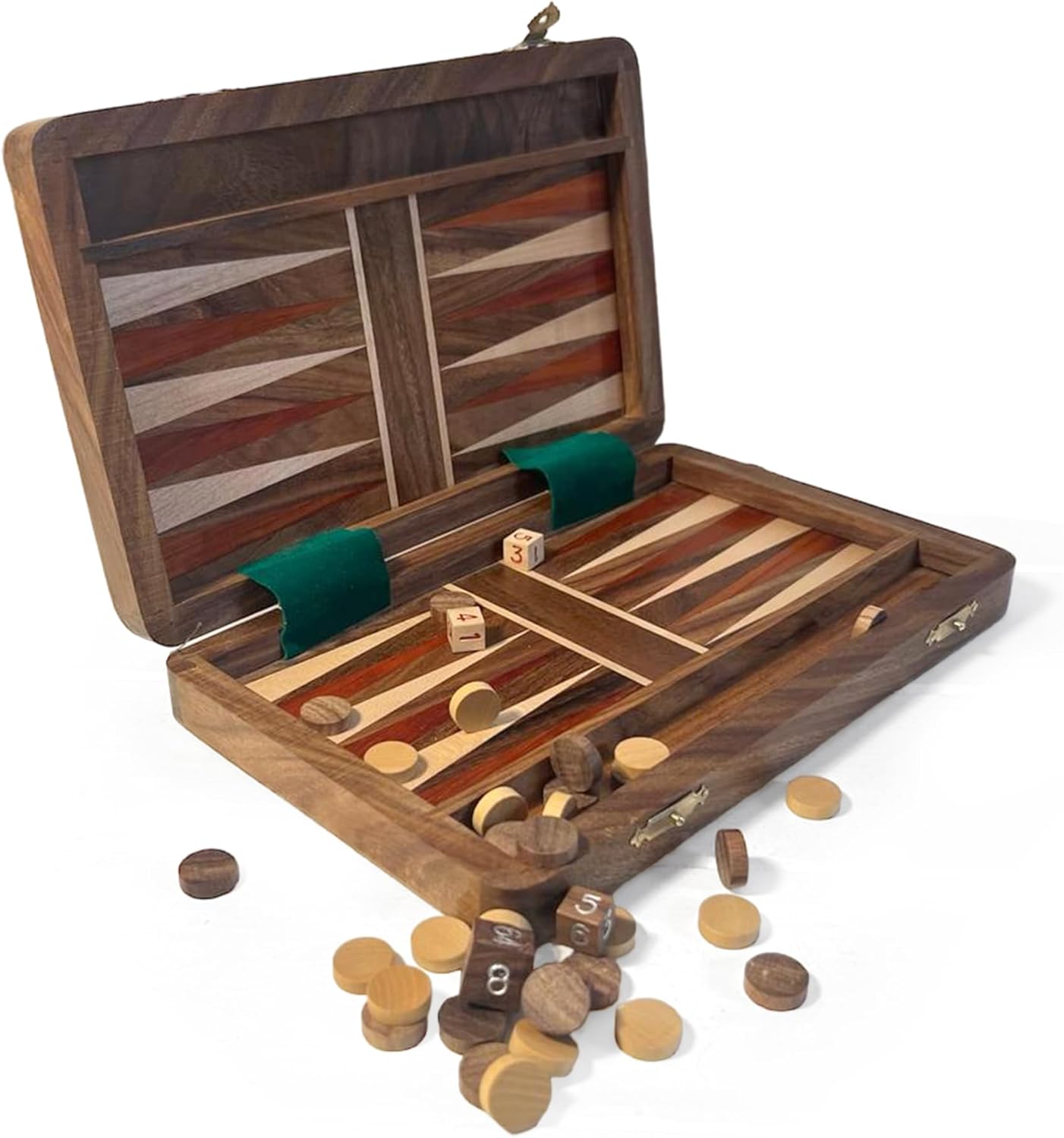 Amazon.com: Folding WOODEN INLAID BACKGAMMON SET 32cm x 26cm | Classic ...
