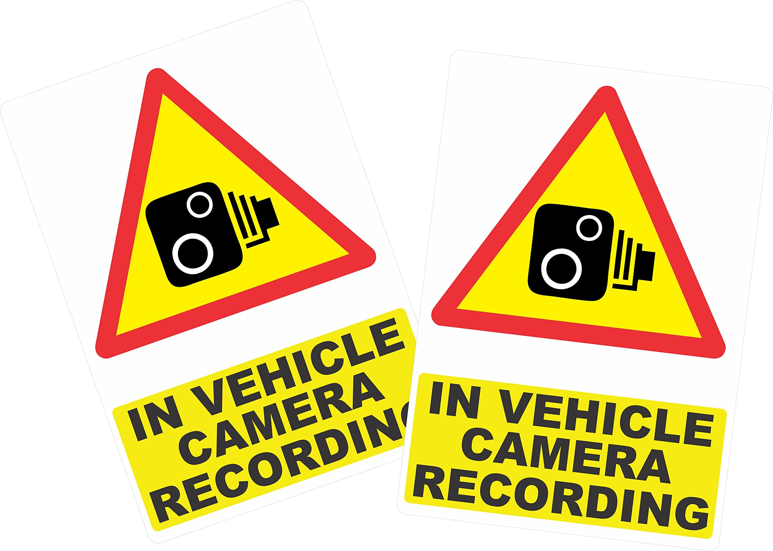 Pack 2 - Dashcam In Vehicle Camera Recording Vinyl Sticker Dash Cam Car ...
