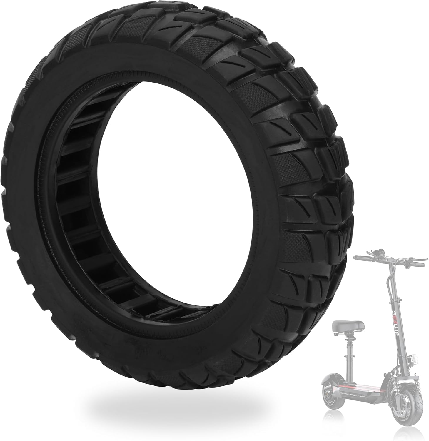 aleawol 10 Inch Off Road Scooter Tyre, Super Grip Solid Tire 10x2.7, 70 ...