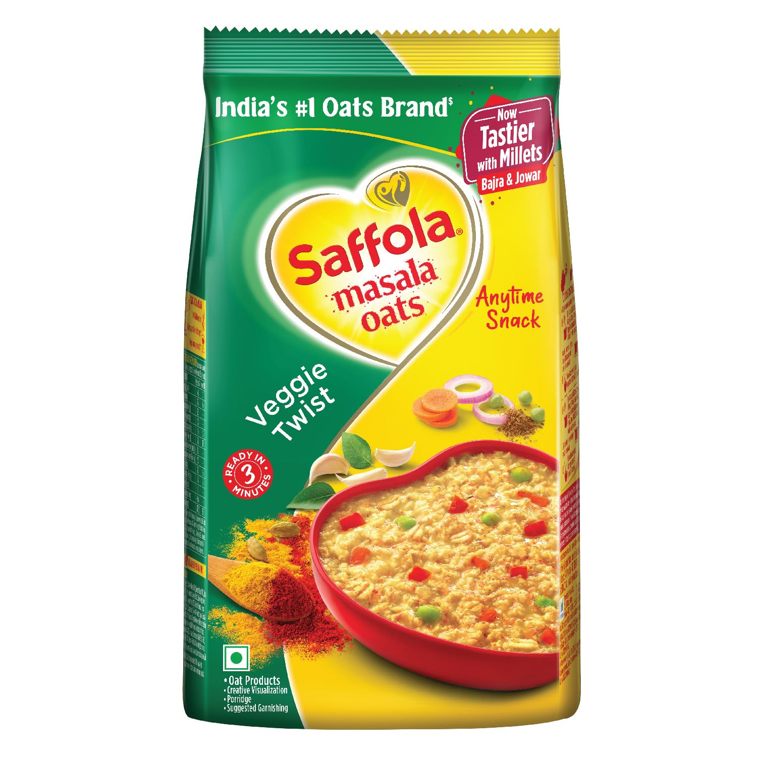 Saffola Masala Oats | 750g |Veggie Twist | Tasty, Anytime Snack | Ready ...