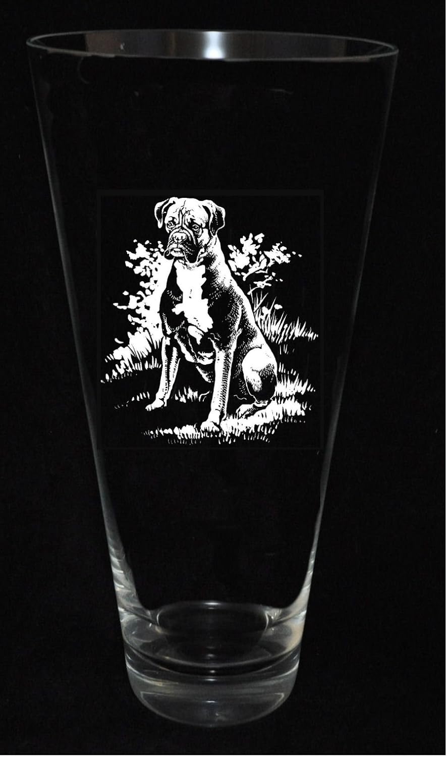 Amazon.com: Boxer Dog *Dog Gift* 25cm Crystal Glass Conical Vase ...