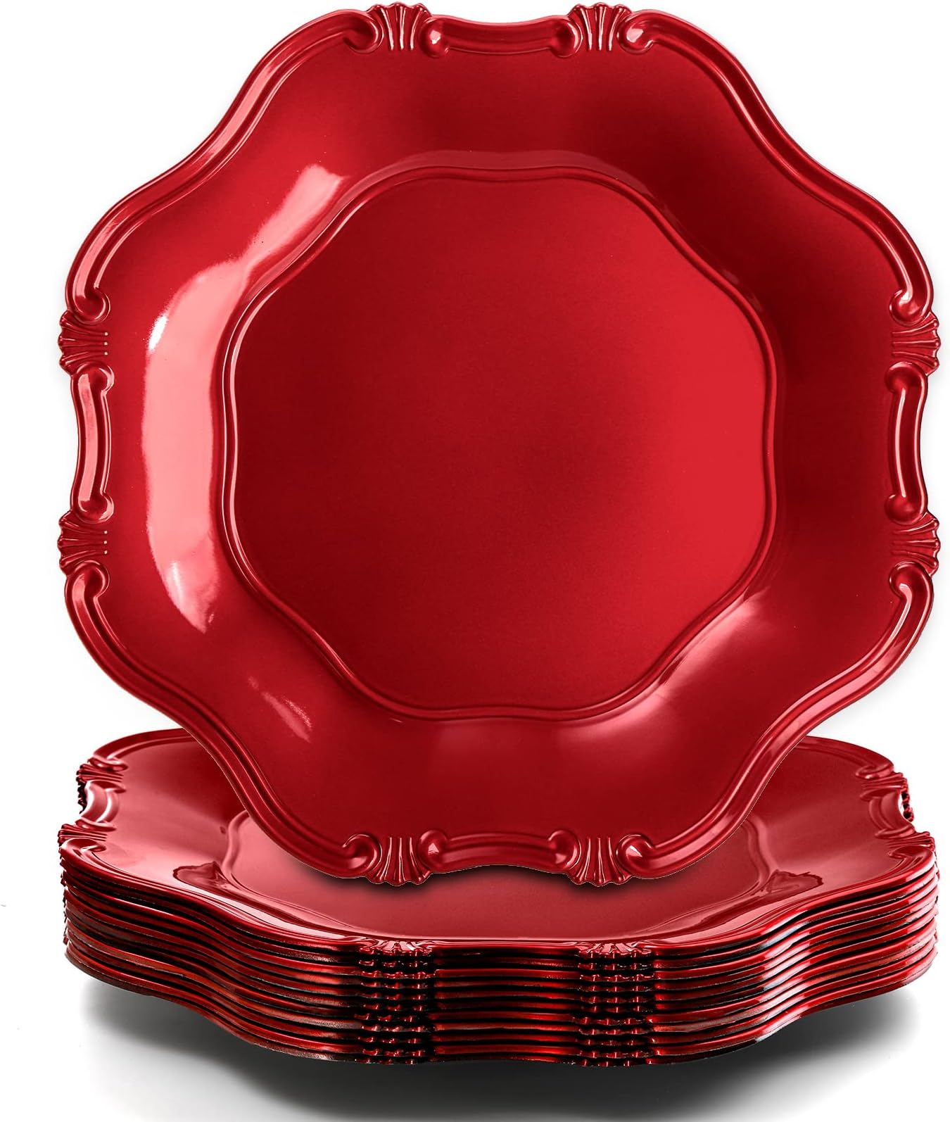 Amazon.com | Richland Round Acrylic Charger Plates 13" Red: Charger Plates