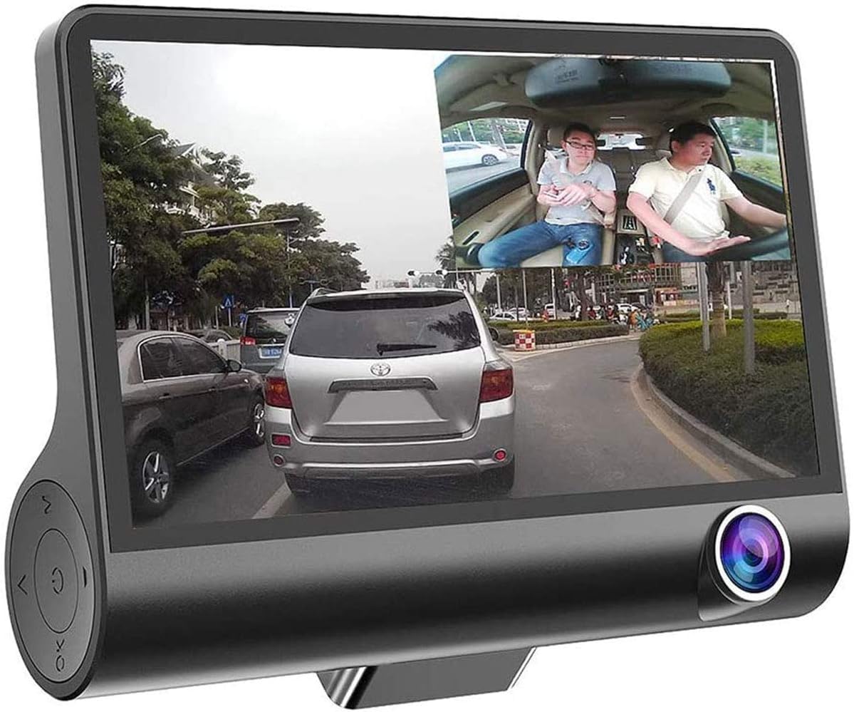 Amazon.com: 1080P 170°Wide Angle,4" Dual Lens HD Car DVR Rearview Video ...
