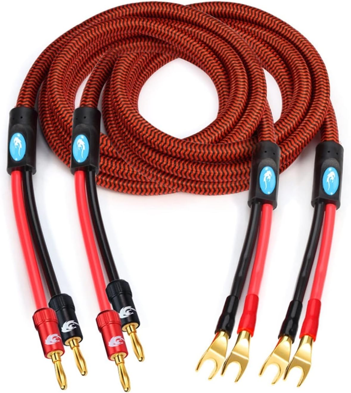 Spade Speaker Cable with 2Y Plug to Banana Jack Compatible With Home ...