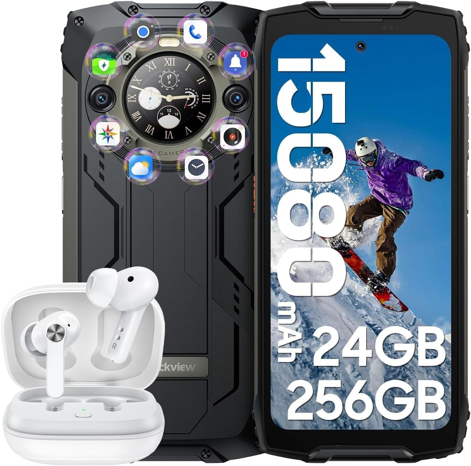 Amazon.com: Blackview Phone BV9300Pro 24GB+256GB, Rugged phone 6.7 ...