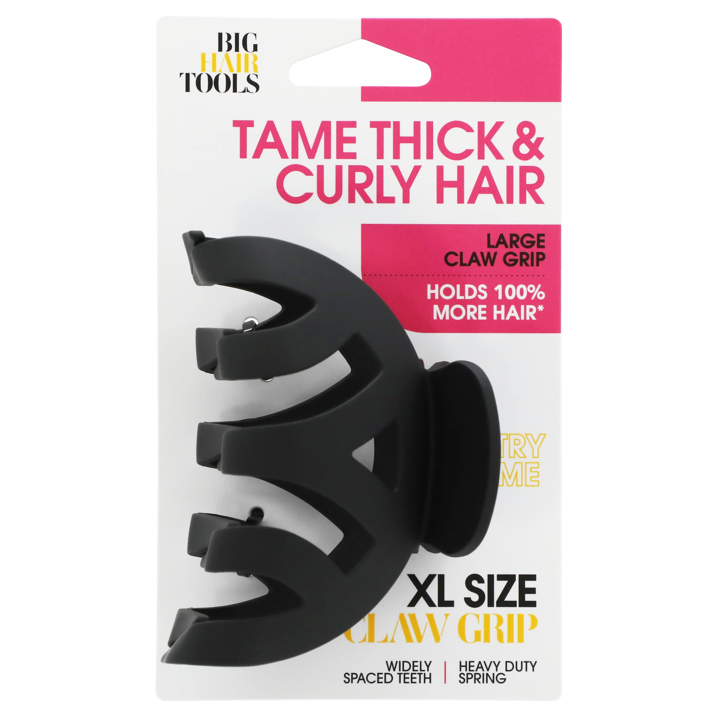 Big Hair XL Hair Claw Grip, 9 cm Height, Black, Extra Large 9cm ...