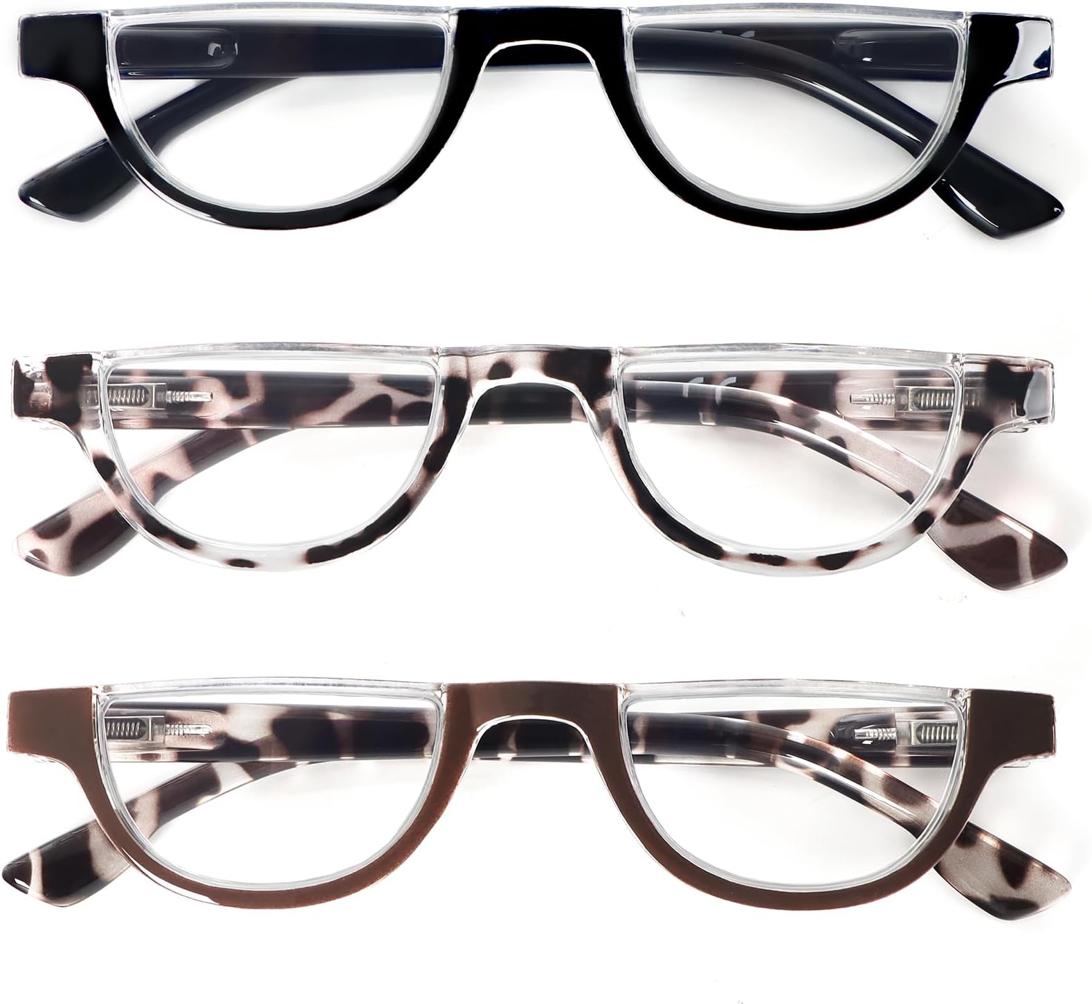 Amazon.com: EYEURL Half Frame Reading Glasses for Women-4 Pack Blue ...