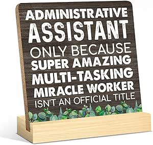 Amazon.com: Administrative Assistant Gift Desk Decor Sign, Thank You ...