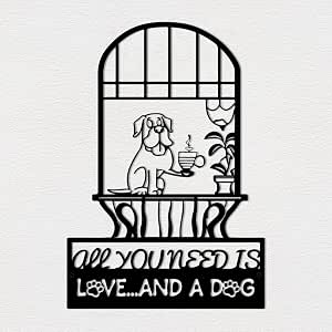 Amazon.com : Metal Dog Door Wall Decor - all you need is Love And A Dog ...