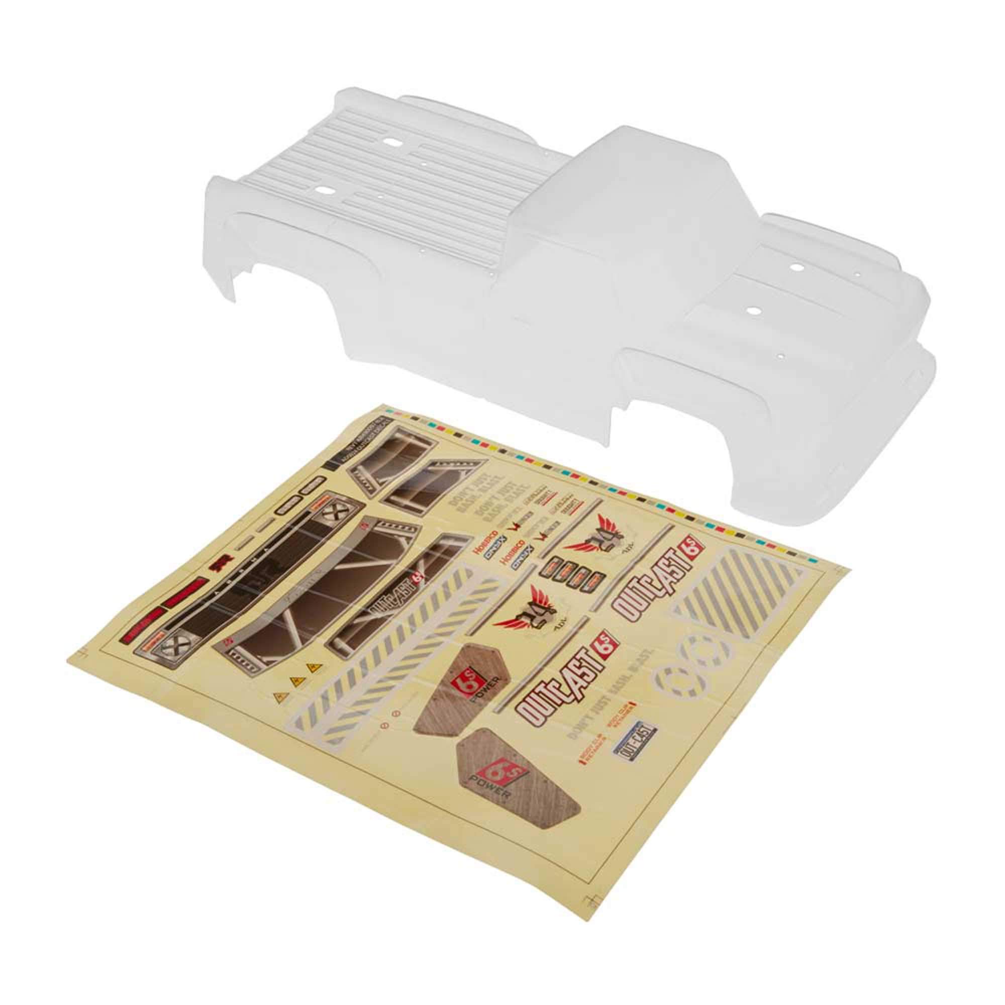ARRMA AR406086 Clear Body Shell For Outcast RC Car - Polycarbonate Body ...