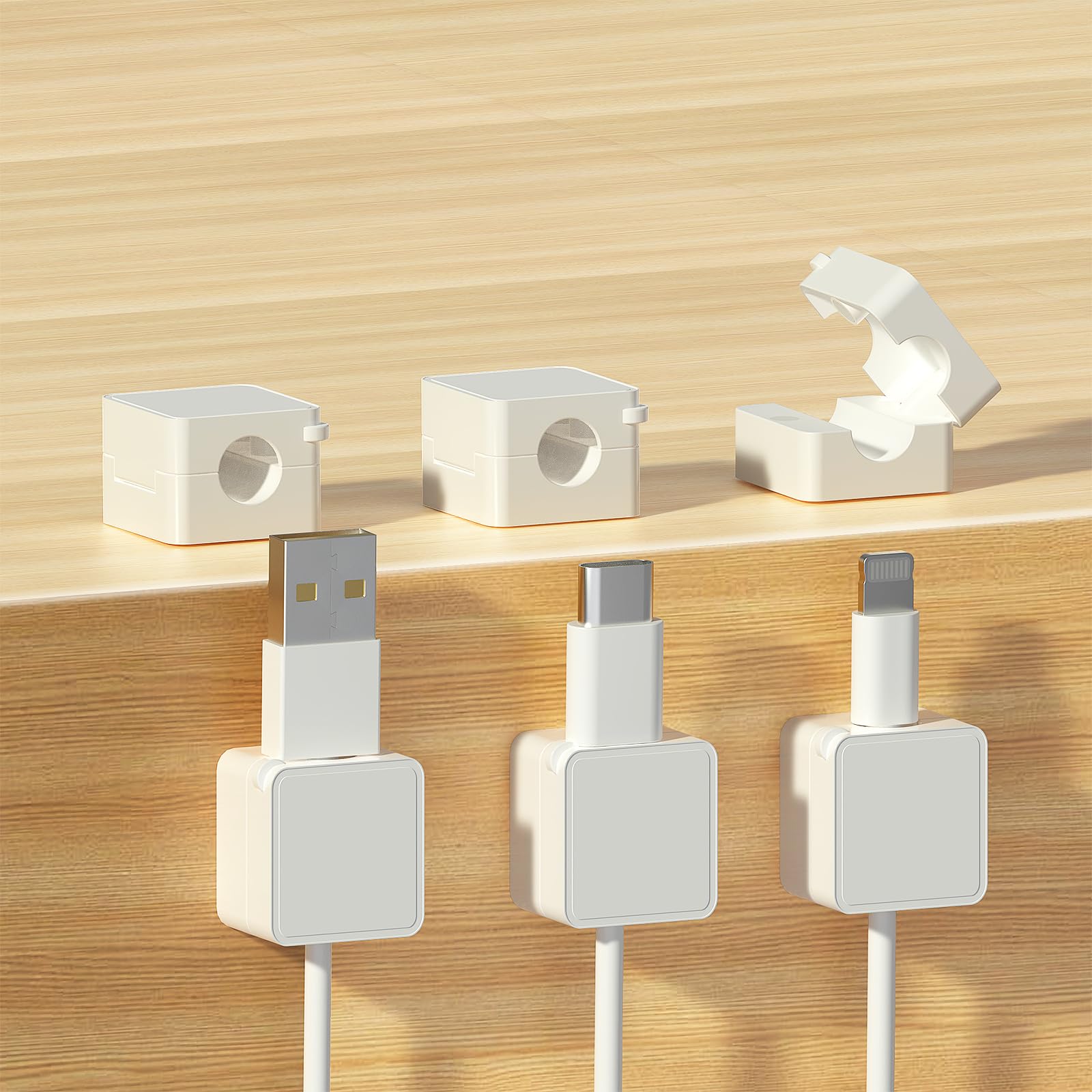 Amazon.com: 6 Pack Magnetic Cable Clips Cord Holder Charger Organizer ...