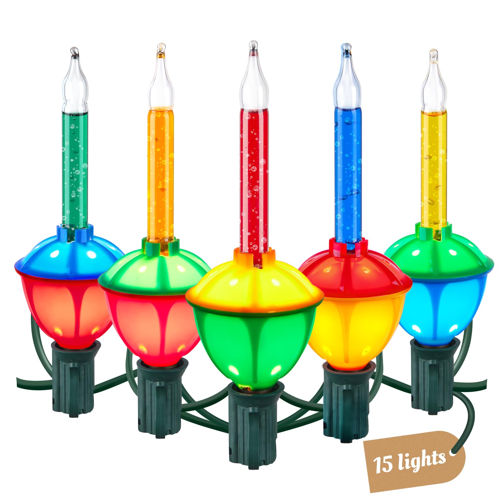 Amazon.com: Minetom Christmas Bubble String Lights - 15 Counts ...