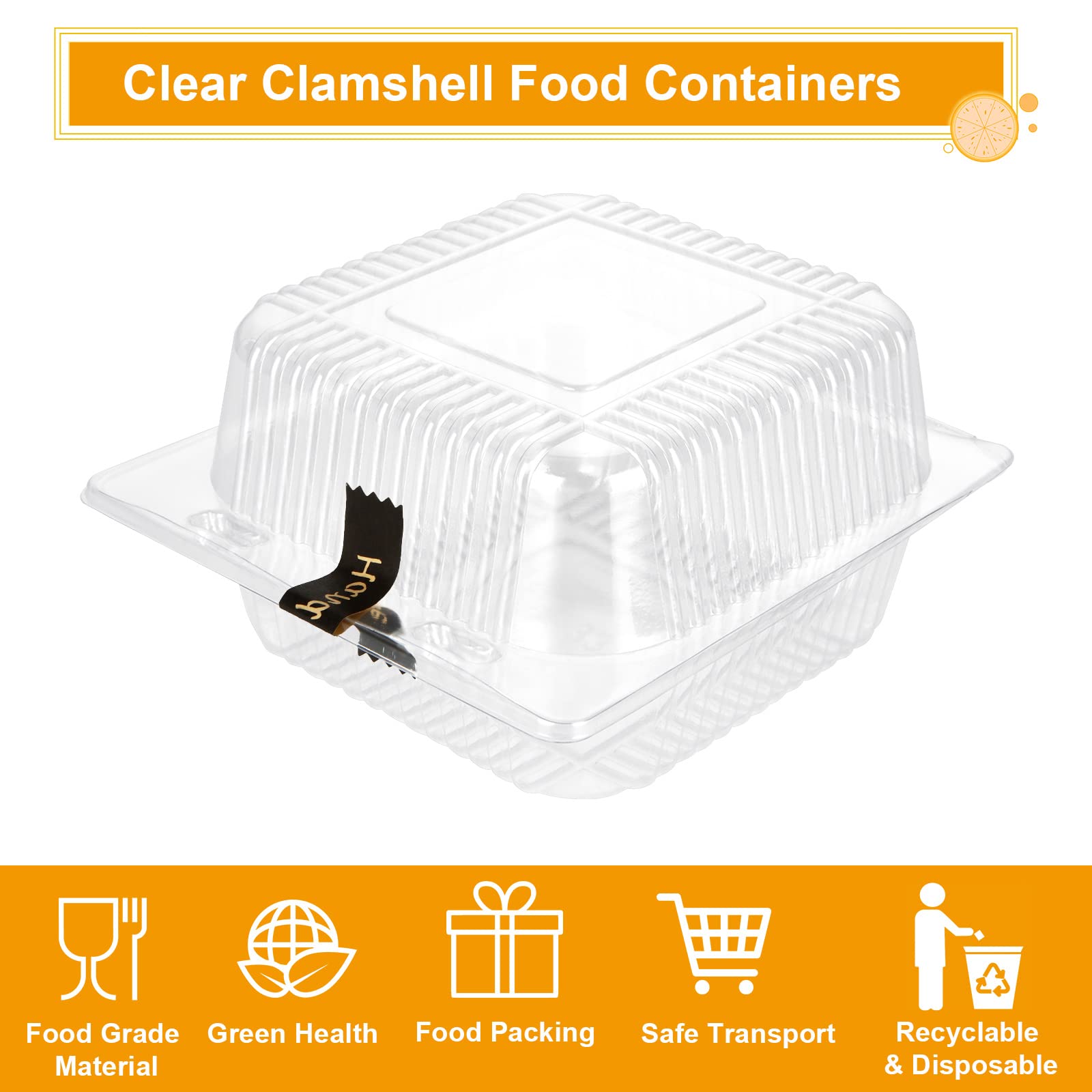 Snapklik.com : LISHINE 200 Pack Clear Plastic Hinged Take Out ...
