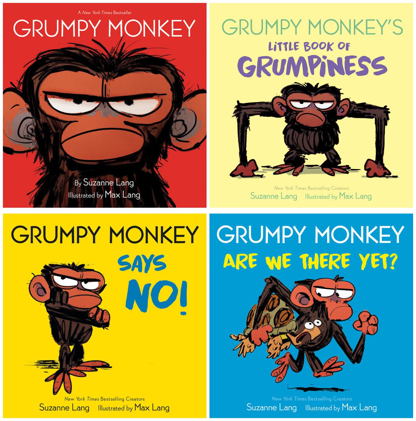 NEW Grumpy Monkey Series 4 Books Collection (Board book): Suzanne Lang ...