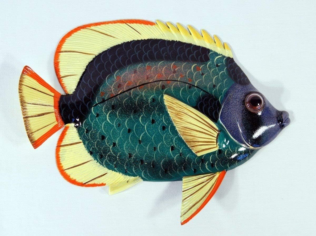 Amazon.com: Handpainted Tropical Fish Replica Wall Mount Decor Plaque ...