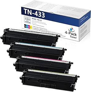 Amazon.com: TN433 TN-433 Toner Cartridges 4 Pack High Yield Replacement for Brother TN433BK ...