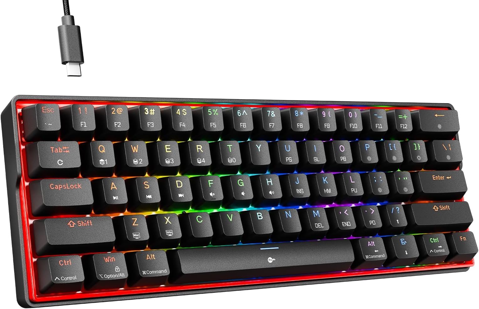 Amazon.com: KEMOVE K61SE Gaming Keyboard, 60 Percent Mechanical ...