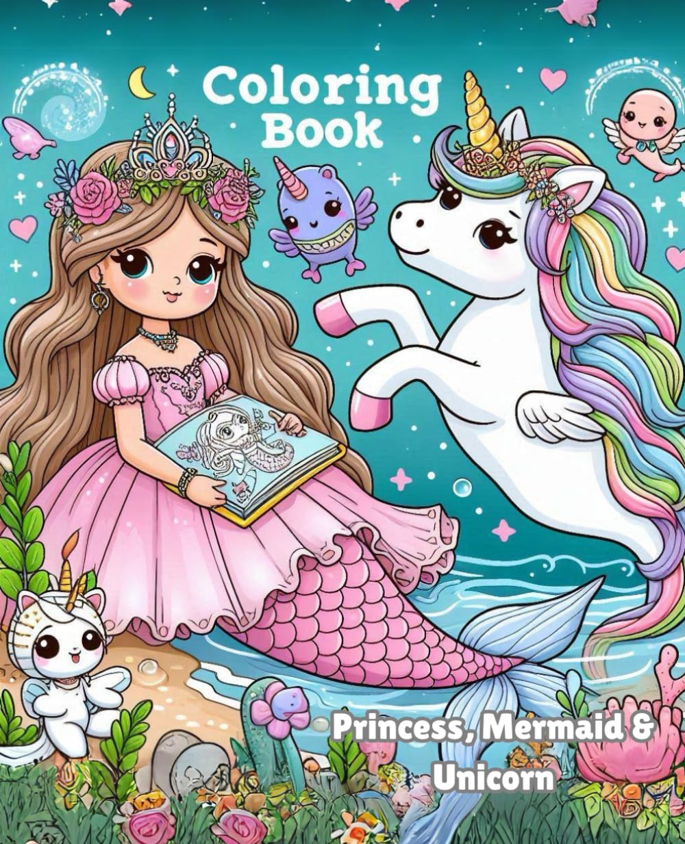 Amazon.com: Princess, Mermaid & Unicorn: Cute, Fun and Joyful Coloring ...