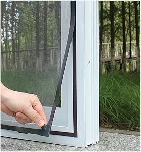 STRMAX Adjustable Magnetic Window Screen - Let Breeze In, Reinforced ...