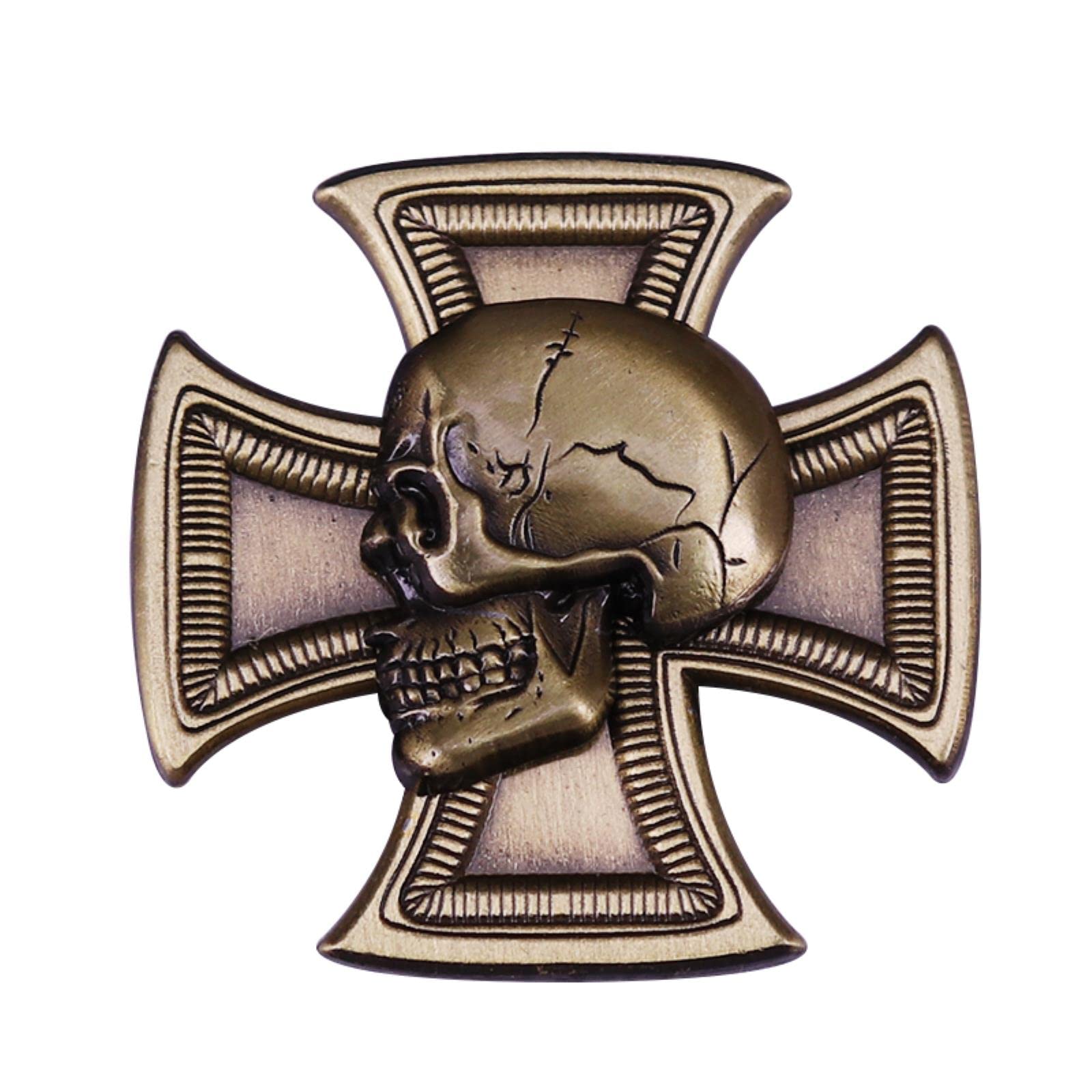 Skull And Iron Cross Death Head Skull On Iron Cross Bi Metallic