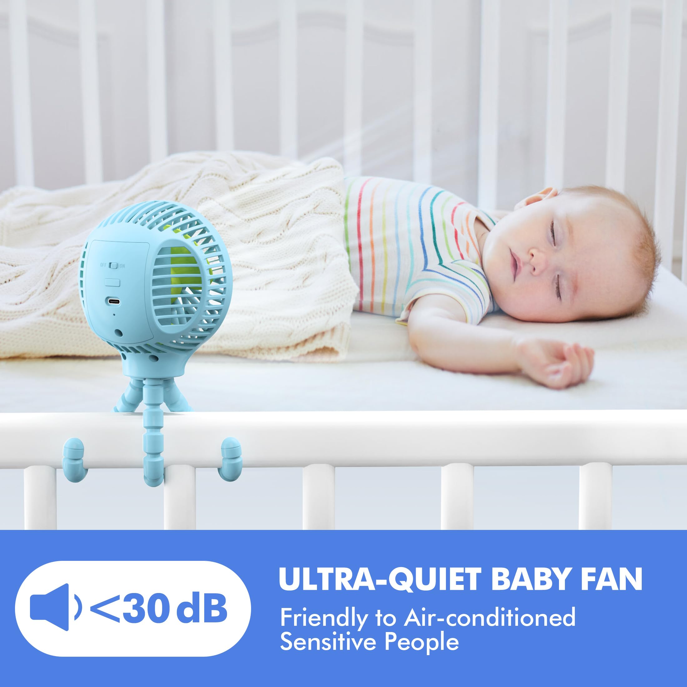 Snapklik.com : Bluetooth Stroller Fan Battery Operated,Portable Fan Car ...