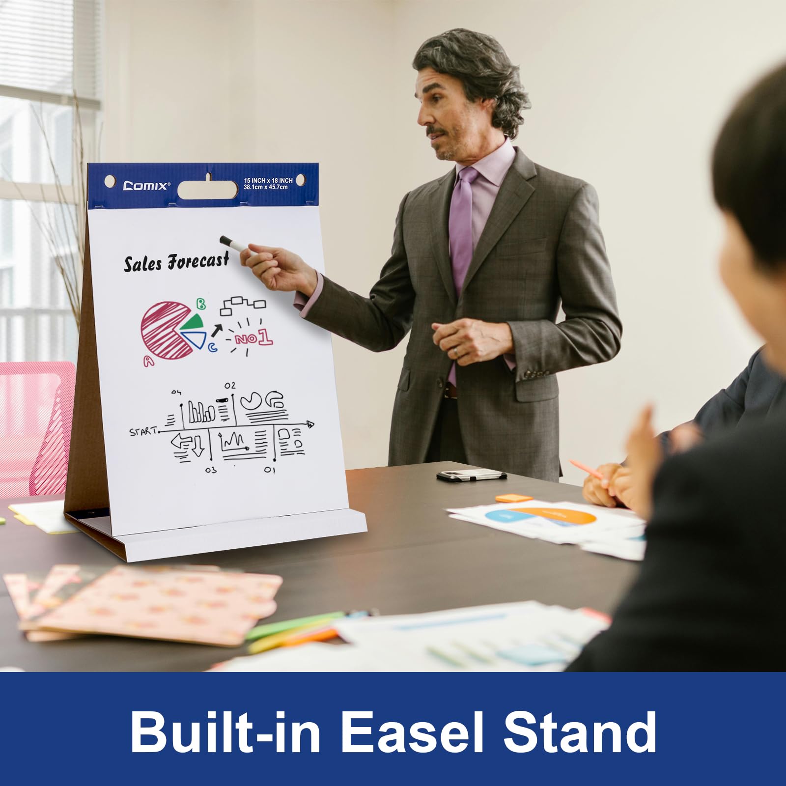 Snapklik.com : Sticky Portable Tabletop Easel Pads, 15 X 18 Inches Flip ...