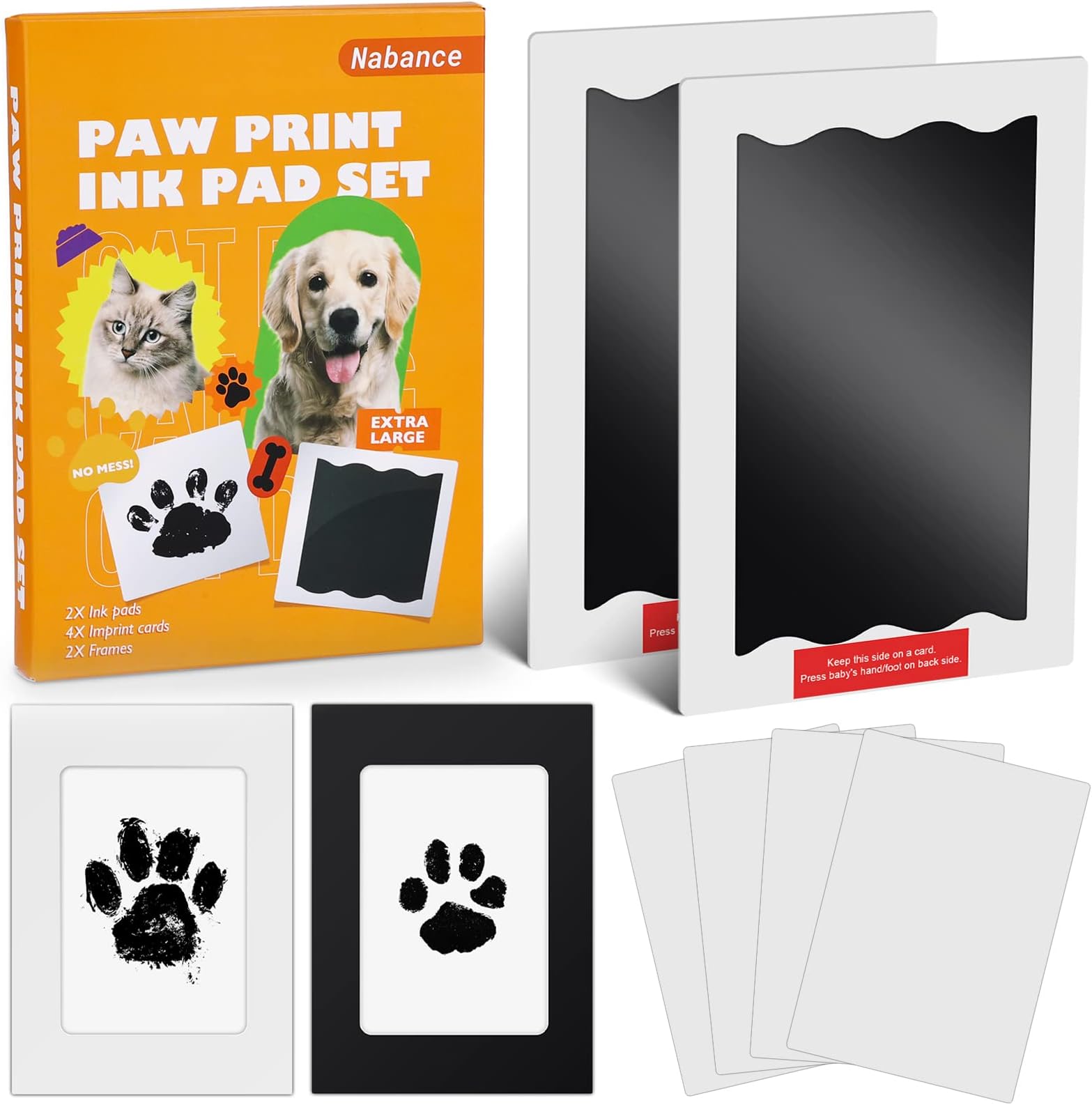 Nabance Baby Handprint and Footprint Kit, Dog Paw Print Kit, 2 Large ...