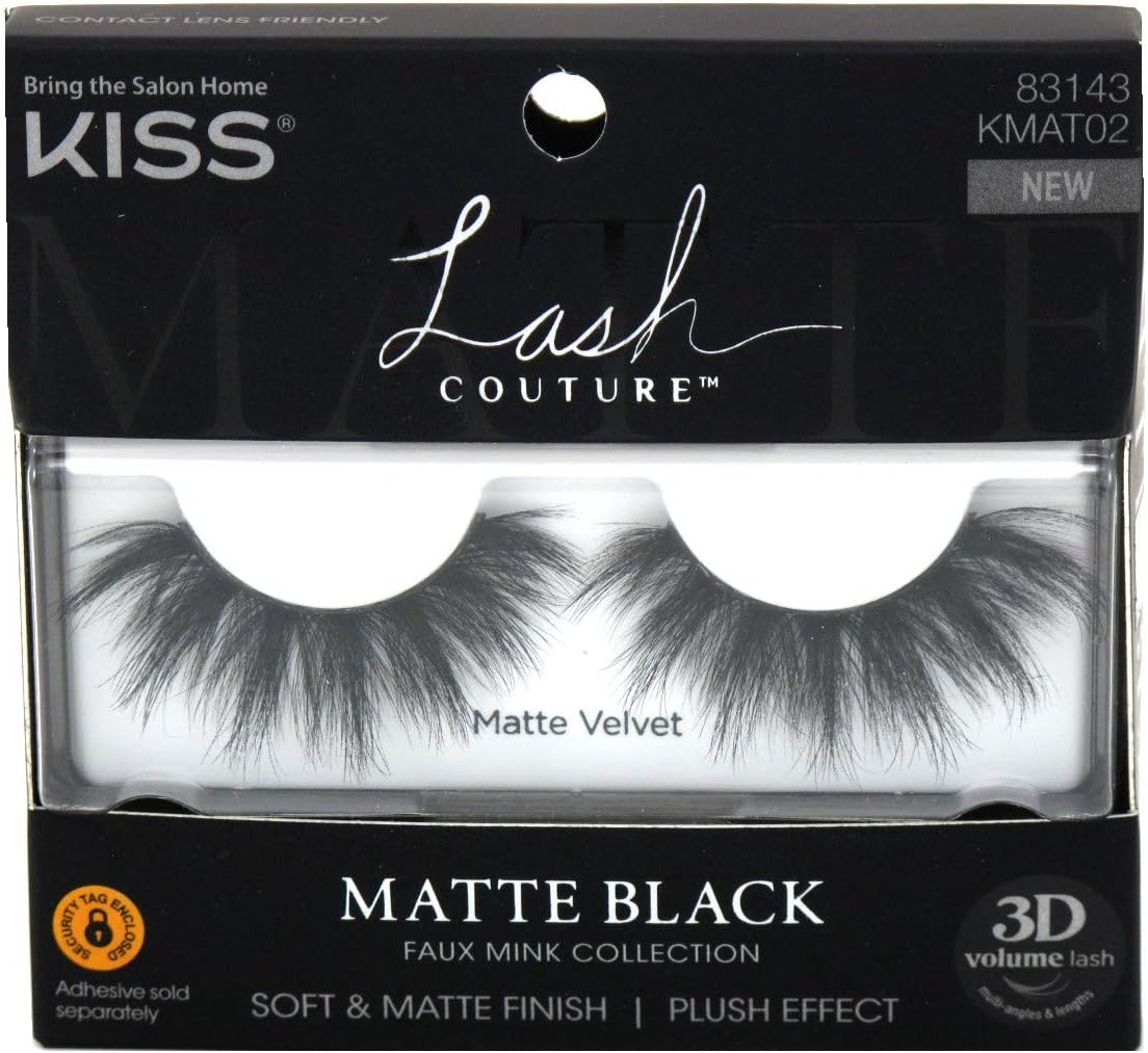 Amazon.com: KISS Lash Couture Faux Mink 3D Matte False Eyelashes, Matte ...