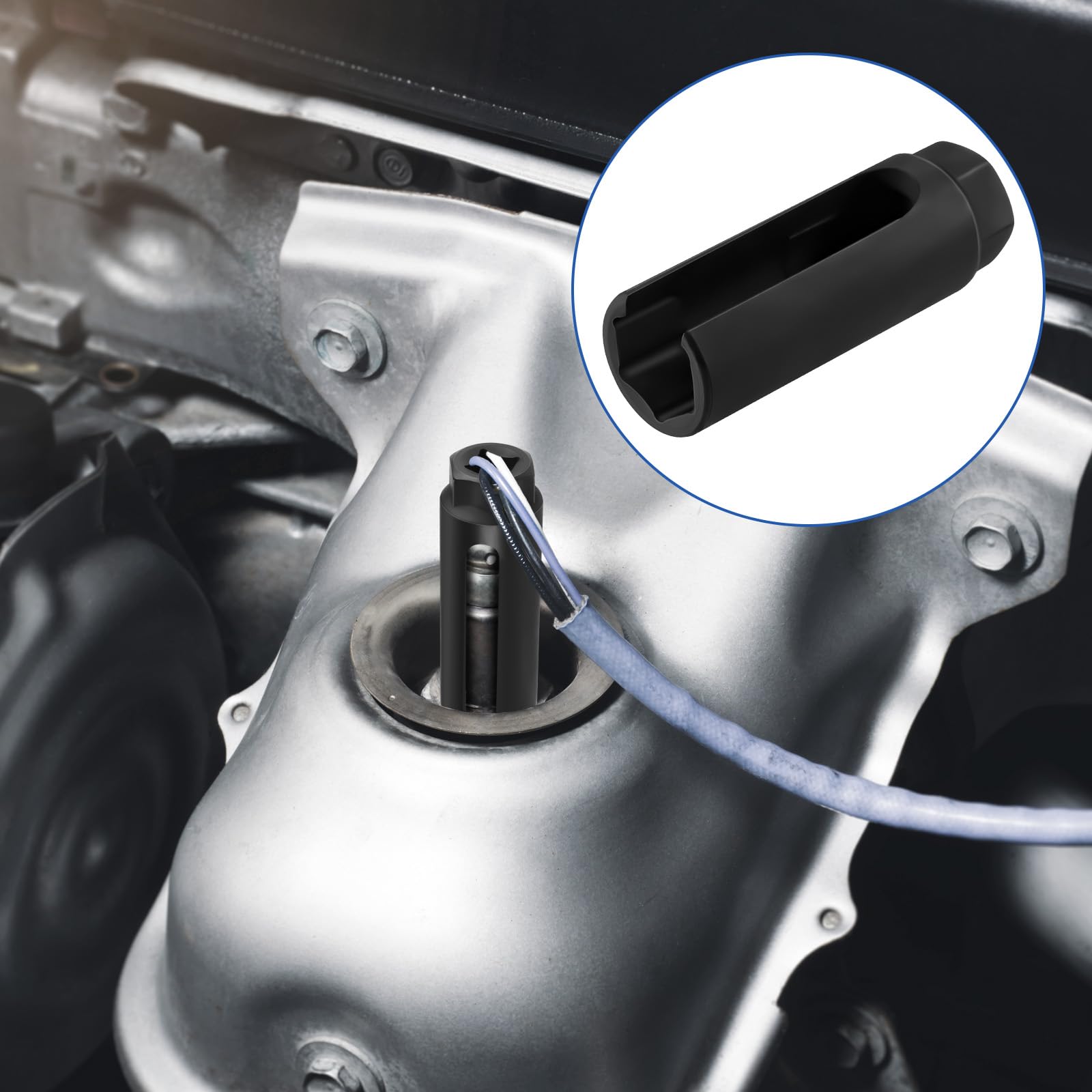 Zocipro Oxygen Sensor Socket with Side Wire Cutout, 3/8″ Drive x 7/8 ...