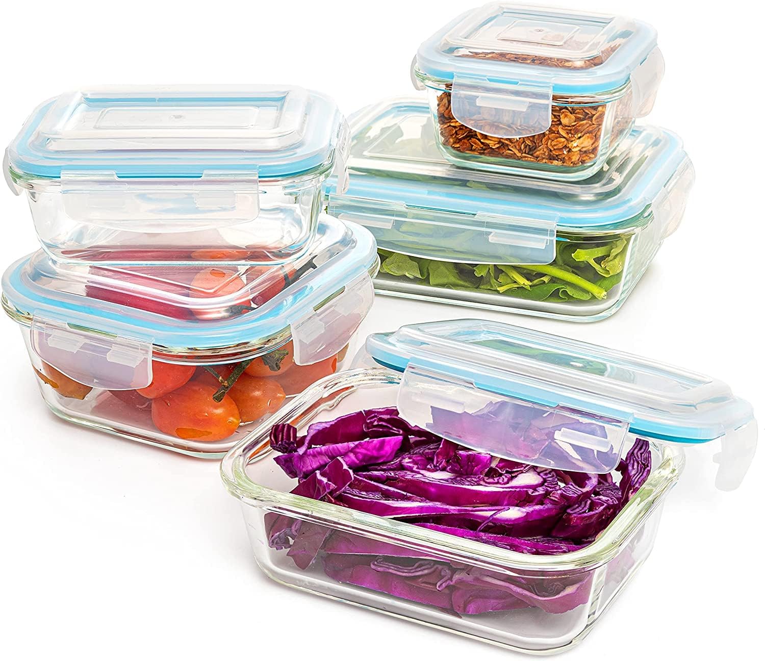 Amazon.com: Moss & Stone Kitchen Glass Food Storage Containers Set with ...