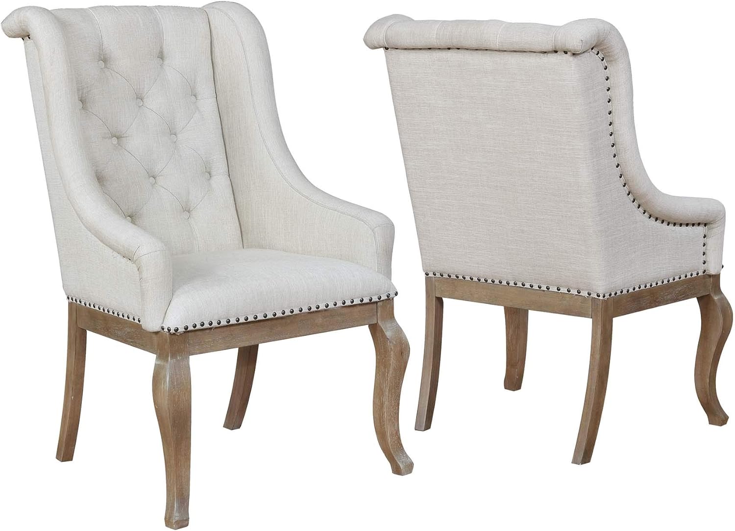 Amazon.com - Coaster Furniture Glen Cove Arm Chairs with Button Tufting ...