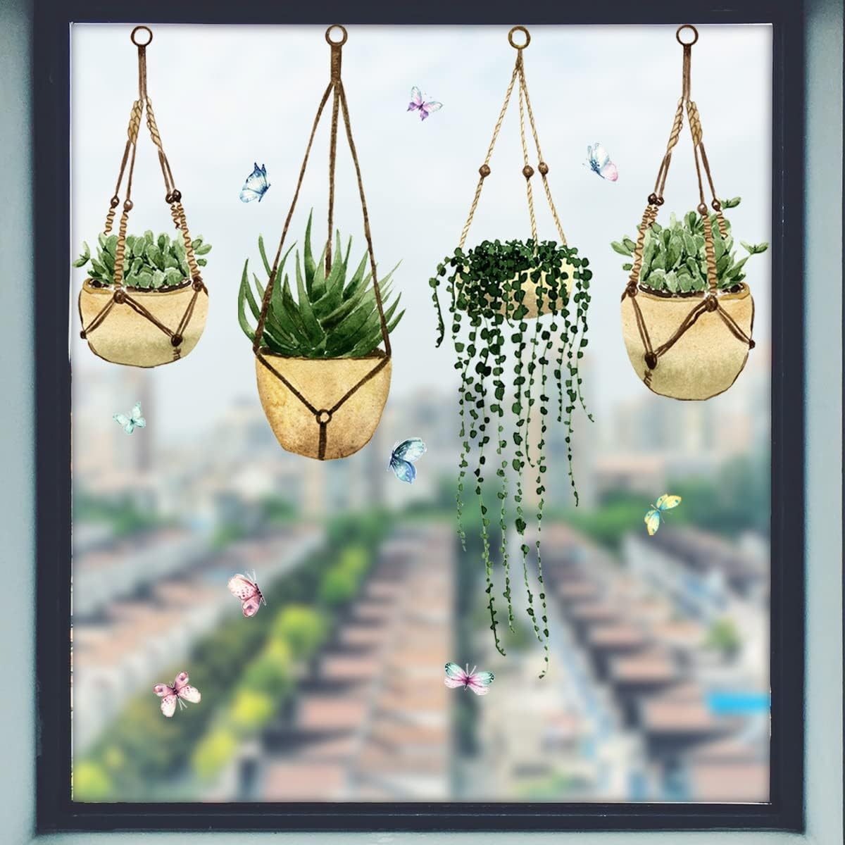 Amazon.com: duahappy Succulent Window Clings Wall Stickers, PVC Double ...