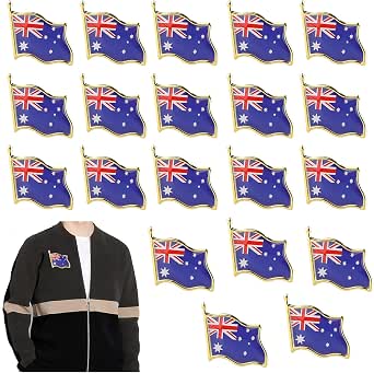 Xinghonyac 20 Pcs Australia Flag Lapel Pins, Flag Brooch Lapel Pin for ...
