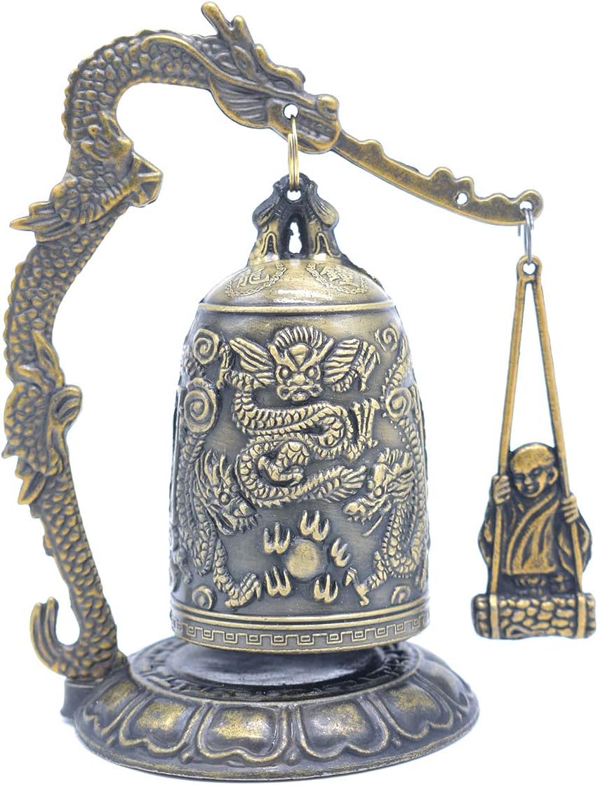 Amazon.com: CYRAN Fengshui Vintage Small Dragon Bell Buddhist ...