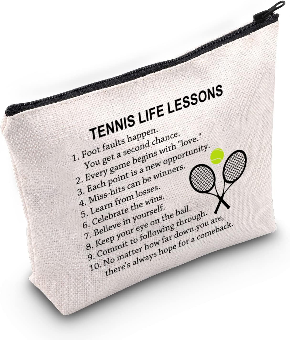 Amazon.com: G2TUP Tennis Gift Tennis Life Lesson Makeup Bag Tennis ...