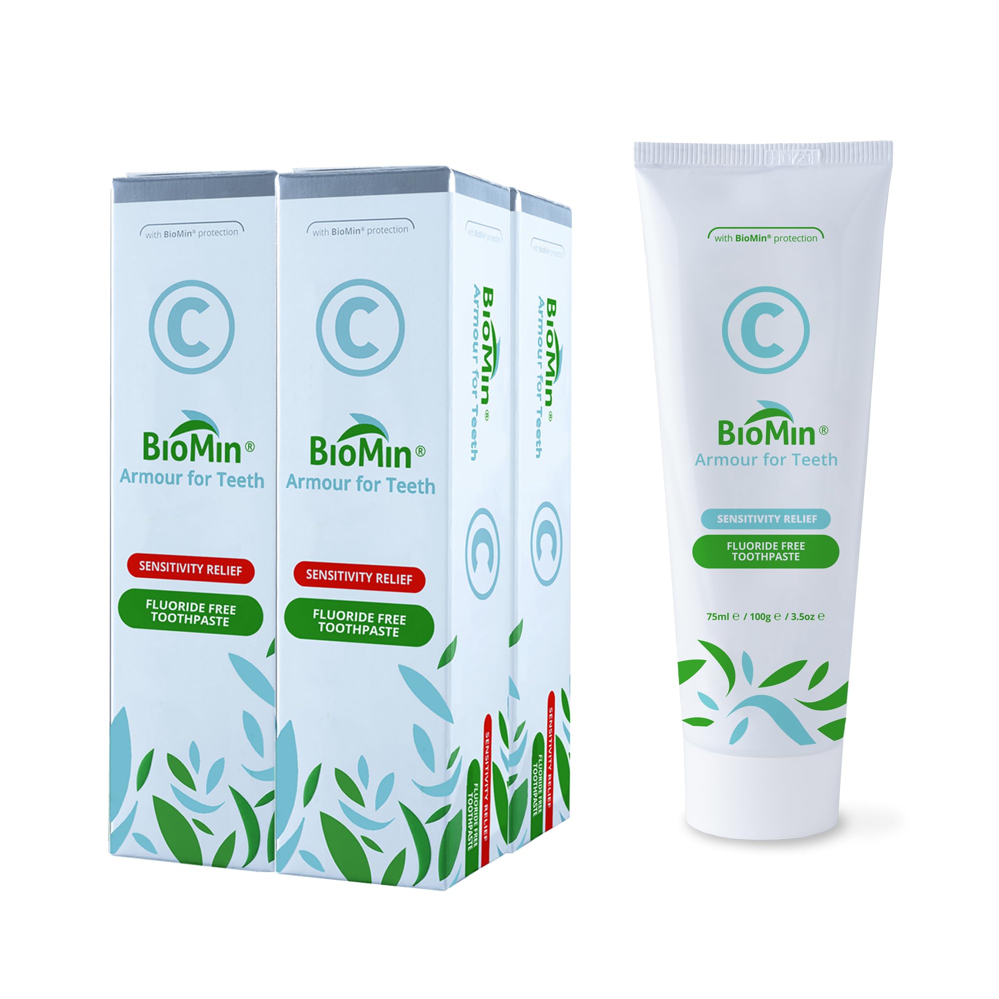 Pack of 4 BioMin C Toothpaste - Fluoride Free Toothpaste that Helps ...