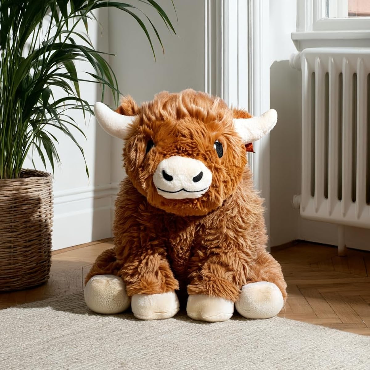 $9/mo - Finance Brease 5 lb Unscented Weighted Brown Highland Cow Plush ...