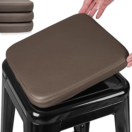 Amazon.com: SINOSSO Modern Faux Leather Bar Stool Cushions 4 Pack ...