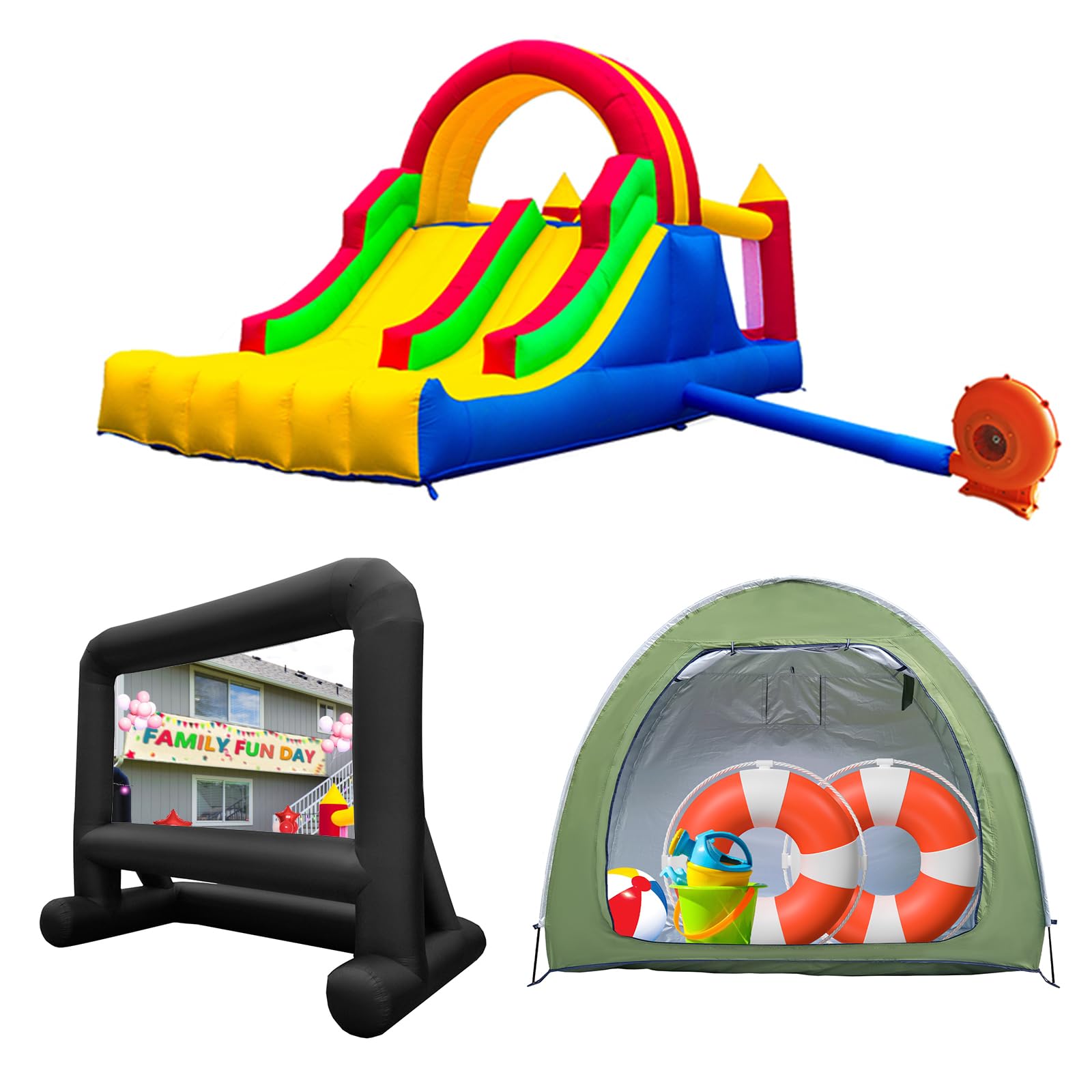Amazon.com: Family Fun Day Package - Inflatable Climb and Slide Bouncer ...